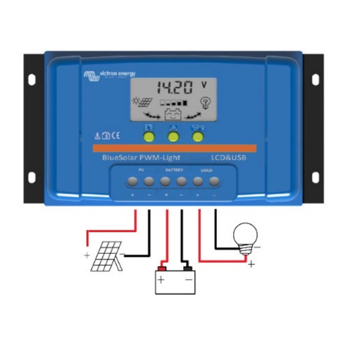 Régulateur solaire PWM 30A LCD&USB - 12/24V Victron Energy